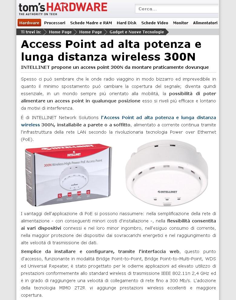 Access Point alta potenza Wireless 300N PoE a soffitto o muro ...
